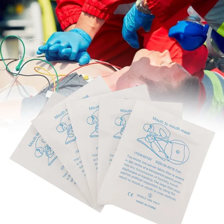 CPR Face Shield, 20pcs Disposable Artificial Respiration Breathing ...