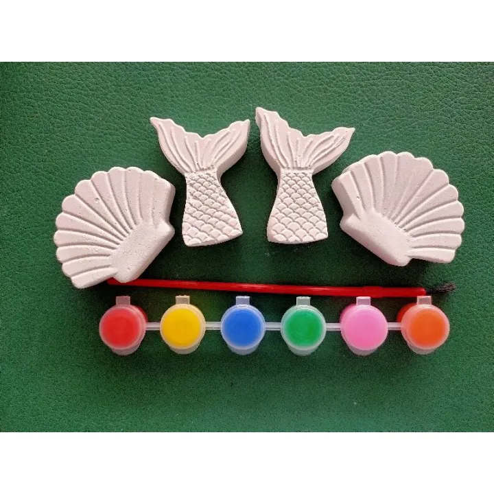 4 PCS MERMAID PLASTER PAINT SET (WITH MAGNETS) | Lazada PH