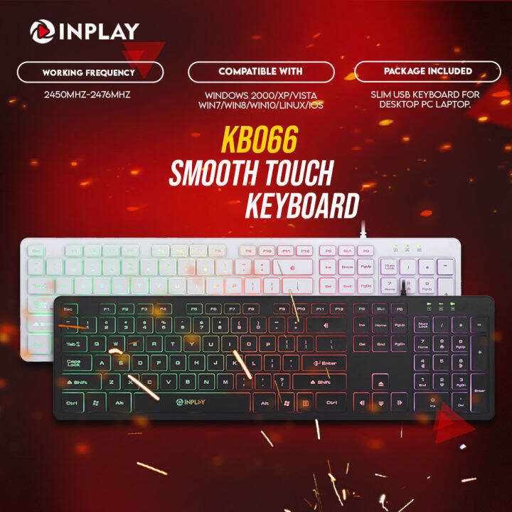 Inplay KB066 | Black | White | Smooth Touch Keyboard | Inplay by EJD ...