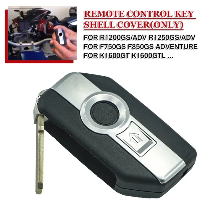 Motorcycle Remote Key Shell Case Uncut Blade One-Click Keyless For BMW ...