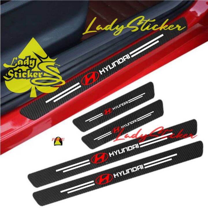 STIKER CARBON 3D SILLPLATE HYUNDAI STICKER KARBON 3D SILL PLATE KARBON ...
