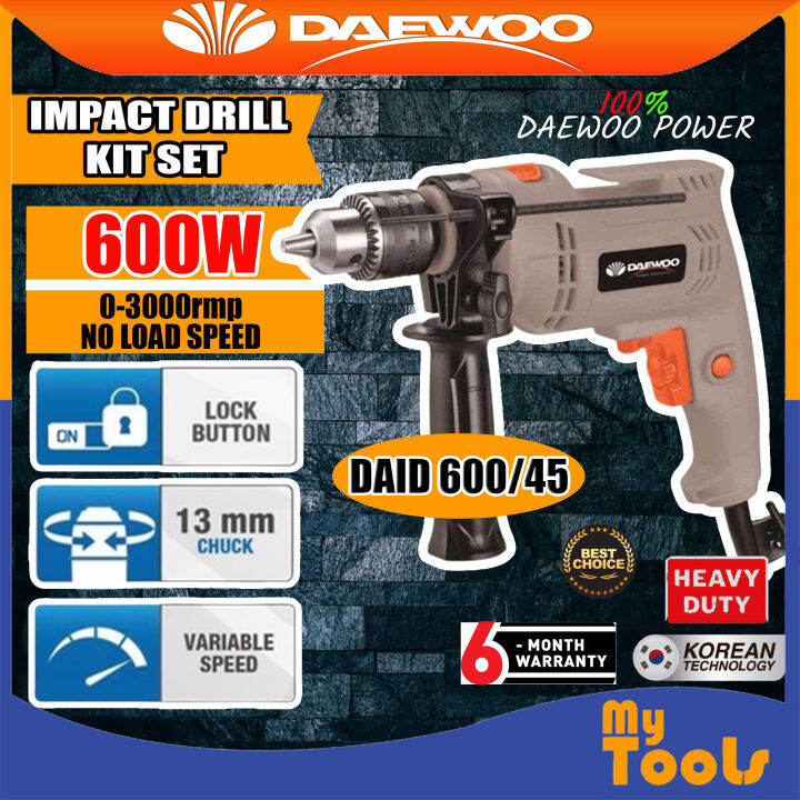 Mytools DAEWOO DAID600/45 ELECTRIC IMPACT DRILL SET WITH KITS ...
