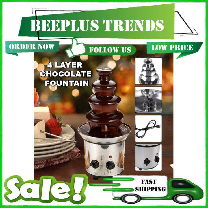 BT- 4-Layer Chocolate Fountain Chocolate Fondue Machine Silver | Lazada PH