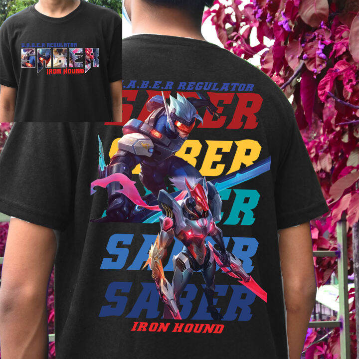 Saber T-shirt Mobile Legends tshirt ml shirts mlbb tees fandom gaming ...