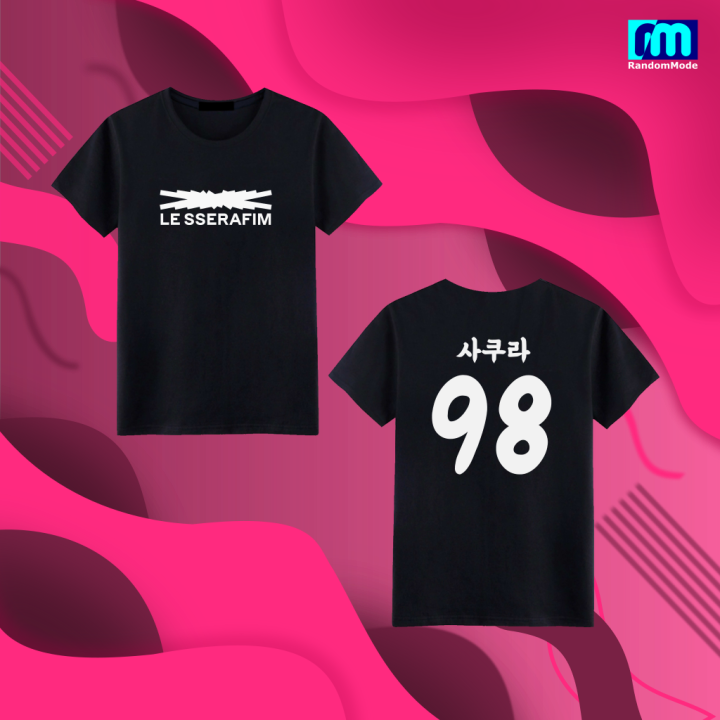 T-Shirt Kpop Le Sserafim Korea Name Tshirt Premium Unisex Men Women T ...
