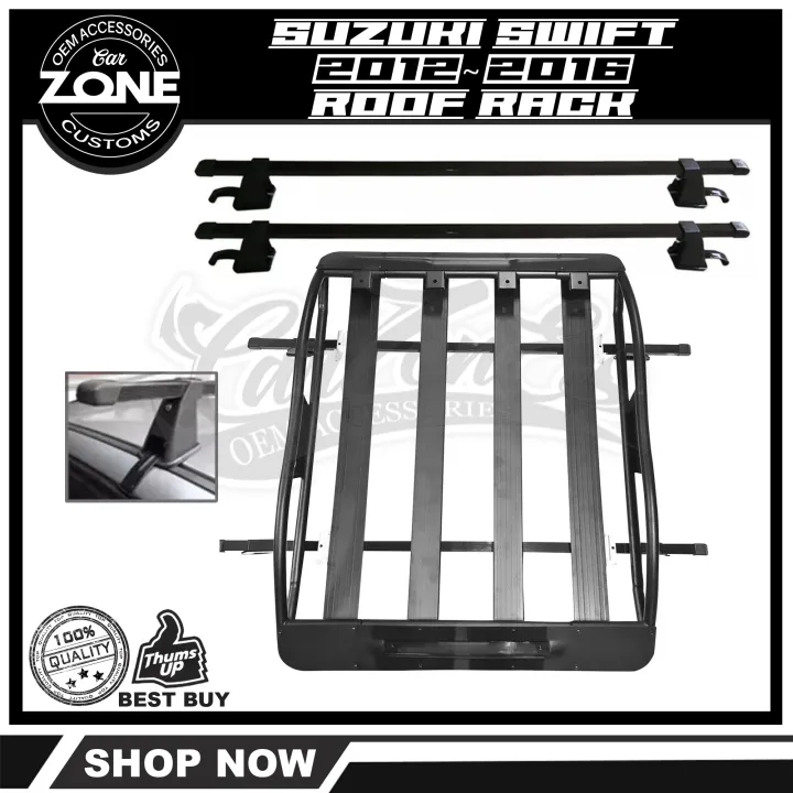Suzuki Swift 2012-2016 4x4 Aluminum Roof Rack with Red Reflector 50x38 ...