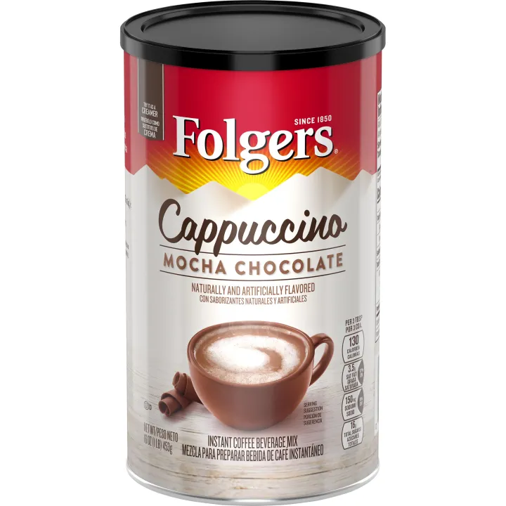 FOLGERS Cappuccino Mocha Chocolate Flavored INSTANT Coffee Beverage Mix ...