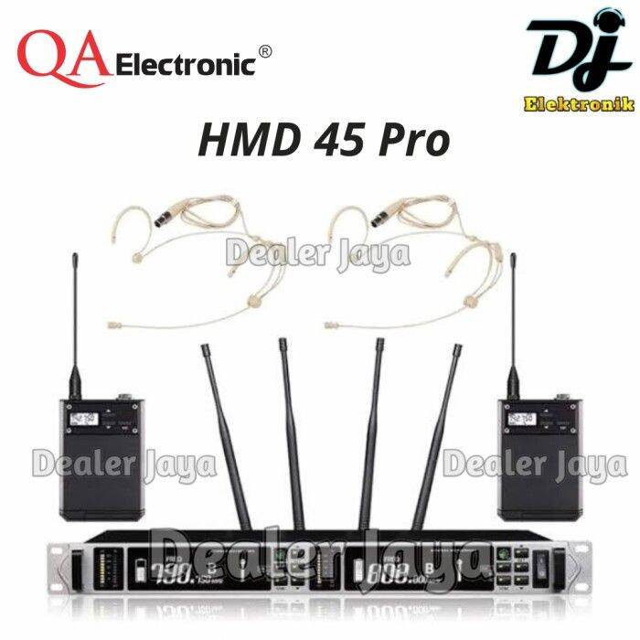 Mic Wireless RDW QA Electronic HMD 45 Pro - 2 Mic Headset + 2 Clip On | Lazada Indonesia