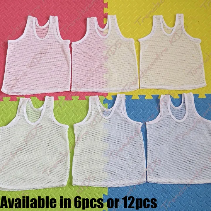12pcs 6pcs White Aircool Sando for Newborn Baby Infant Clothing See ...