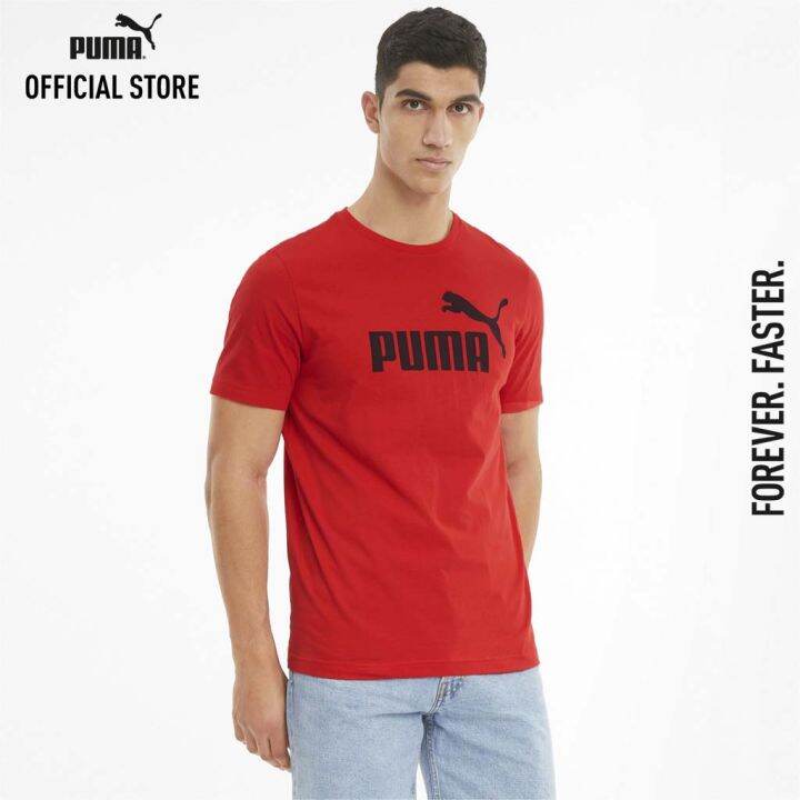 PUMA BASICS - เสื้อยืดผู้ชาย Essentials Logo สีแดง - APP - 58666611 ...