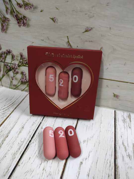 Matte Lipstick Velvet Color Lipstick Mini 3 In 1 Hengfang Lazada