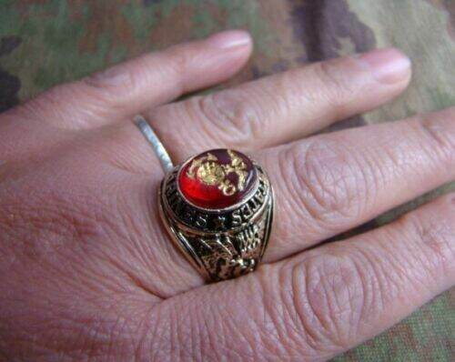 WW2 US ARMY UNITED STATES USMC MARINE CORPS MILITARY RETRO HONOR RING ...
