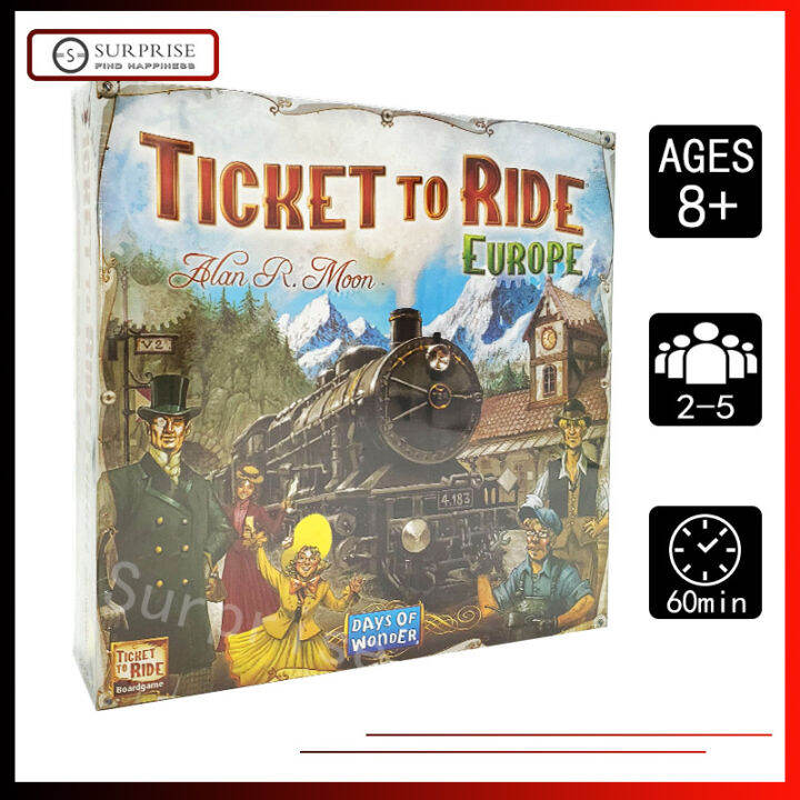 【Ready Stock】ticket to ride Europe Map ตั๋วเกมกระดานคลาสสิกที่จะนั่ง ...
