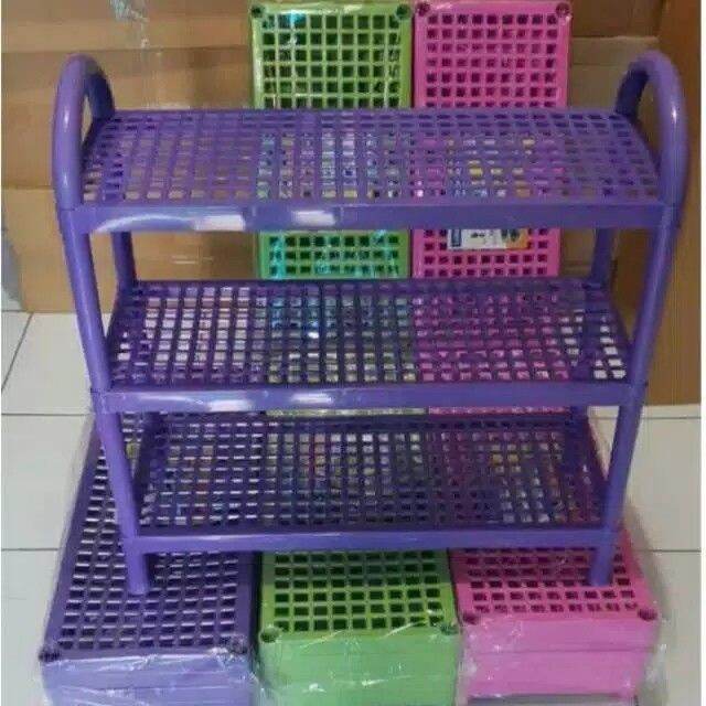 rak susun plastik 3 tingkat lebar rak sepatu plastik,rak sepatu ...