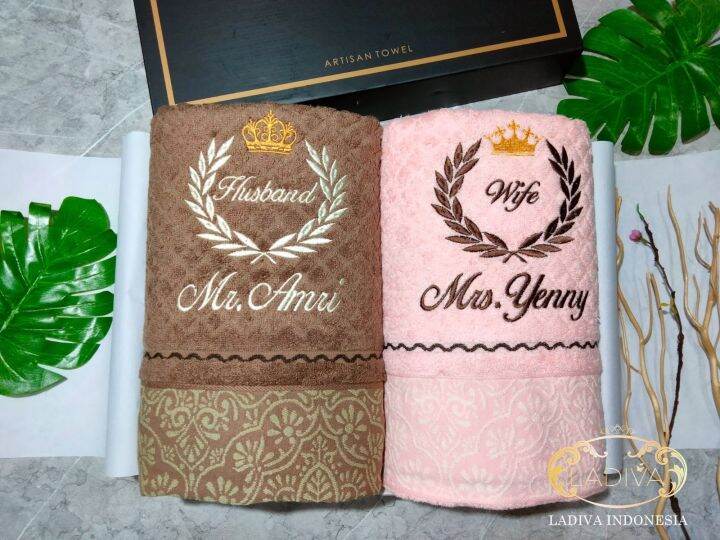 KADO COUPLE GIF SET - Handuk COUPLE TERRY PALMER Peace Lily Series ...