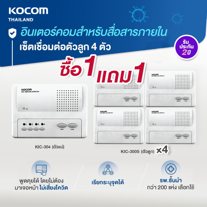 [1 แถม 1] KOCOM เกาหลี อินเตอร์คอม Intercom เรียกระบุจุดได้ งาน โรงพยาบาล โรงงาน ร้านอาหาร ...
