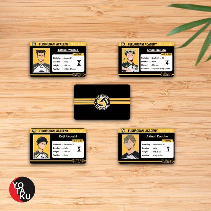 Kartu ID Card Anime FUKURODANI ACADEMY Bisa Custom Nama YOTAKUSHOP ...