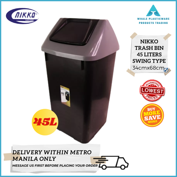 Nikko Trash bin Swing type Cover 45 Liters | Lazada PH