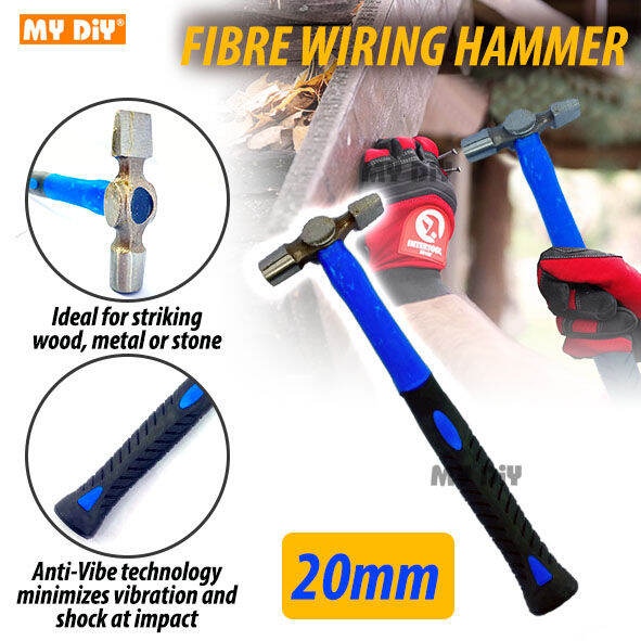 DIYHARDWARESTATION - 20MM /18MM FIBRE WIRING HAMMER TUKUL / Cross Pein ...