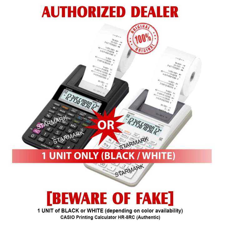 Casio HR8RC HR 8 RC Casio Printing Calculator Adding Machine HR-8RC ...