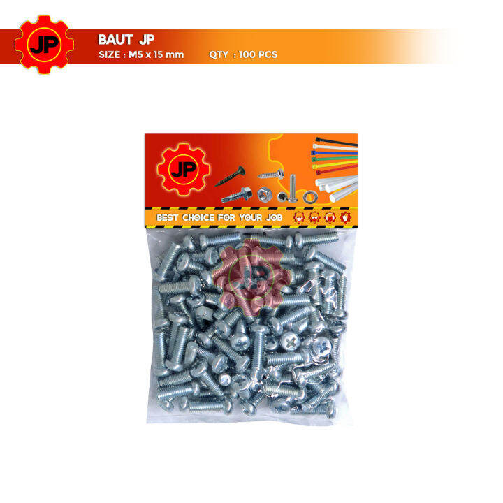BAUT JP M 5 x 15 MM - SEKRUP SKRUP BAUT JP 5x15 M5 x 15 ISI 100 PCS ...