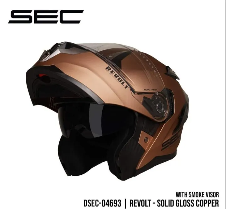 Modular Helmet Sec Revolt 2021 Free Smoke Lens & Spoiler | Lazada PH