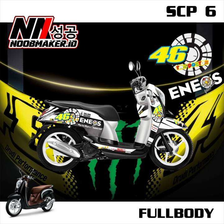 SCP 6 DECAL STICKER SCOOPY FI 2013 2014 2015 2016 F VALENTINO ROSSI FULLBODY | Lazada Indonesia