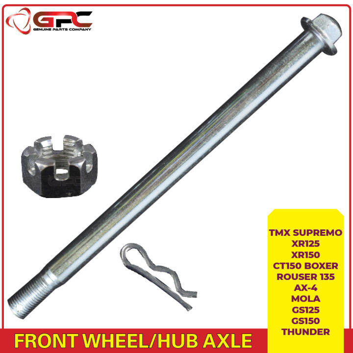 GPC Front Wheel Axle for TMX SUPREMO, XR125, XR150, CT150, ROUSER 135 ...