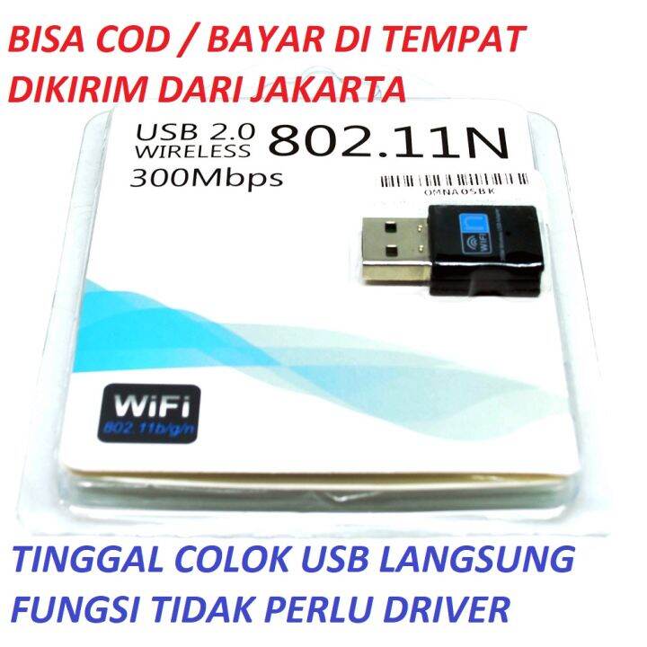 Mini USB Wireless Adapter 300Mbps Penerima Sinyal Wifi Komputer dan ...