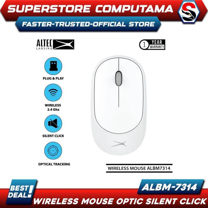 Mouse Wireless Altec Lansing ALBM-7314 Silent White | Altec ALBM7314 ...