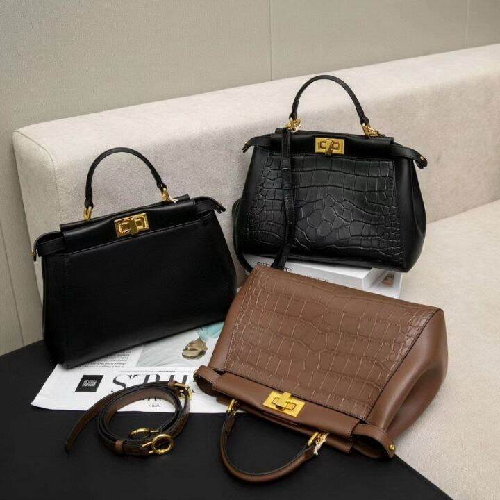 The new 2023 classic head layer cowhide crocodile grain leather ms ...