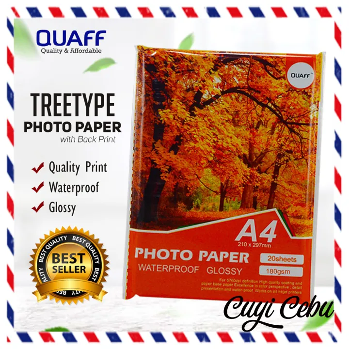 1pck Quaff Tree Type Photo Paper Glossy 180gsm A4 - Cuyi Cebu | Lazada PH