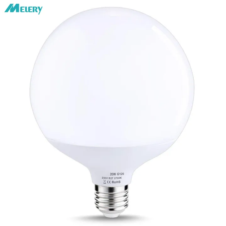 E26 E27 LED Light Bulb 20W Globe G120 Lamp Edison Screw 200W Equivalent Daylight 6000K Warm ...