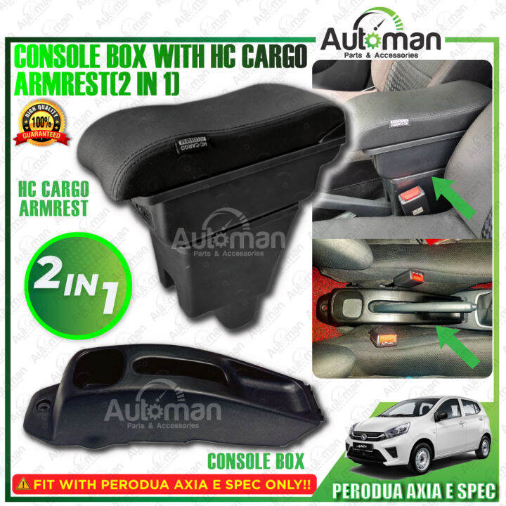 2IN1 Perodua Axia E Spec Console Handbrake Box Hc Cargo USB LED ...