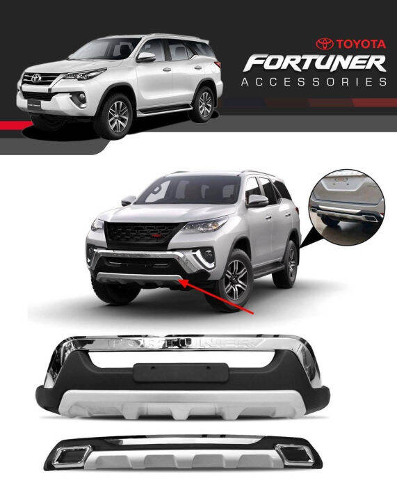 Toyota Fortuner 2016-2020 Front and rear Bumper Nudge Bar Protector ...