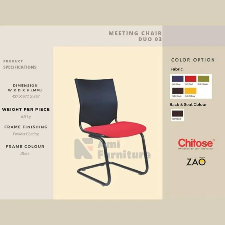 Kursi Meeting Kantor/Kursi Kantor seri Duo 03 merk Chitose | Lazada Indonesia