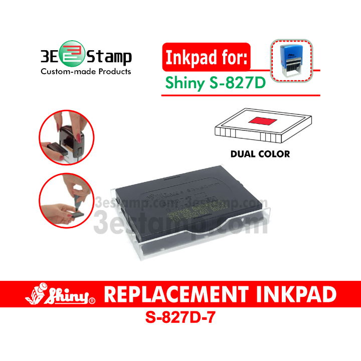 【3E Stamp】 S-827D-7 Shiny Replacement Ink Pad for Shiny 827D / S827D ...