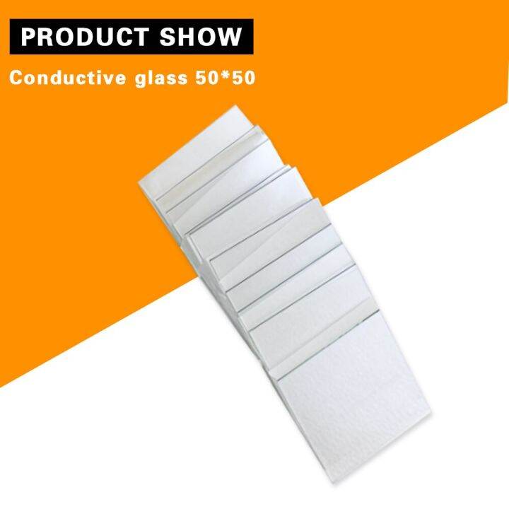 50*50*1.1Mm 10 Ohm/Sq 10Pcs Lab Transparent Conductive Glass Indium Tin ...