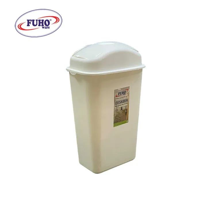 FUHO 16 Liters Elegant Trash bin with Swing Cover plastic Trash Waste ...