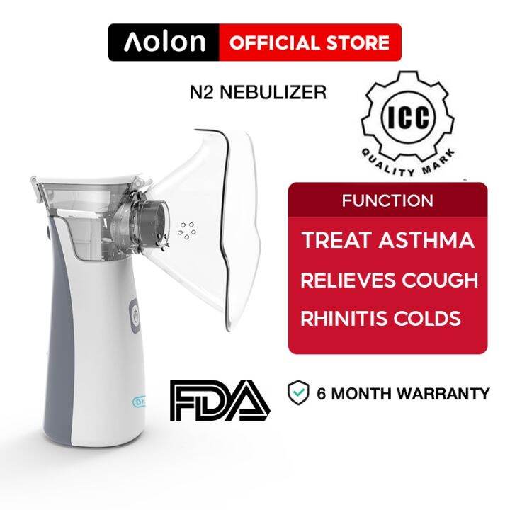 Aolon N2 Portable Nebulizer Handheld Kids Adult Inhaler Pk Omron ...