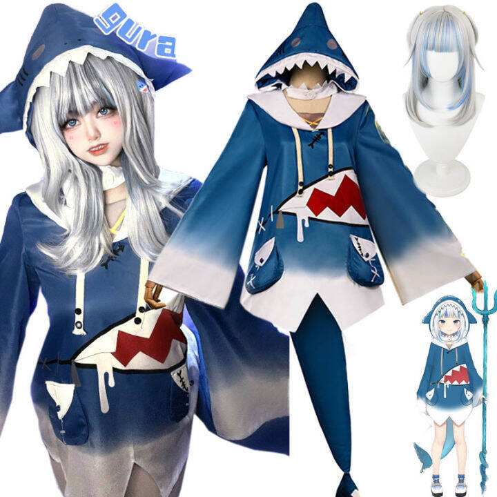 Anime Hololive Gawr Gura Cosplay Costume Virtual Anchor Gawr Gura Shark ...