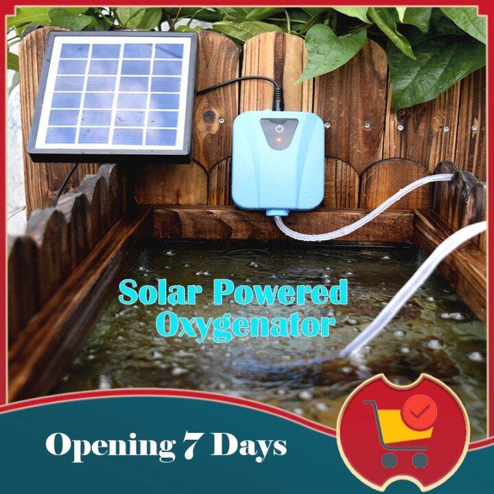 Solar Powered/DC Charging Oxygenator Water Oxygen Pump Pond Aerator ...