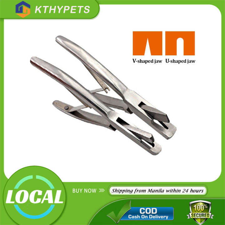 Stainless teel Piglet ear notcher V/U shaped Pig ear notcher plier ...