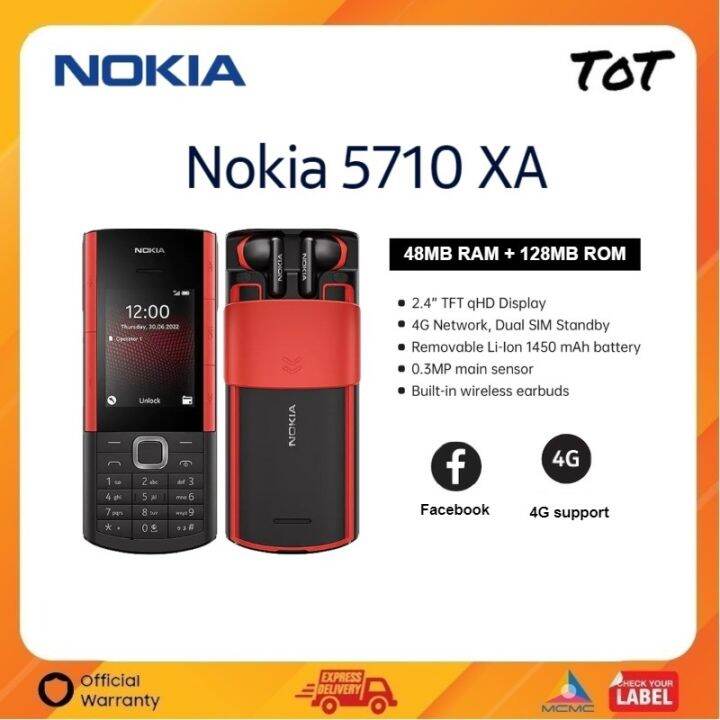 NOKIA 5710 XpressAudio (128MB ROM +48MB RAM) Unisoc T107 l Removable ...