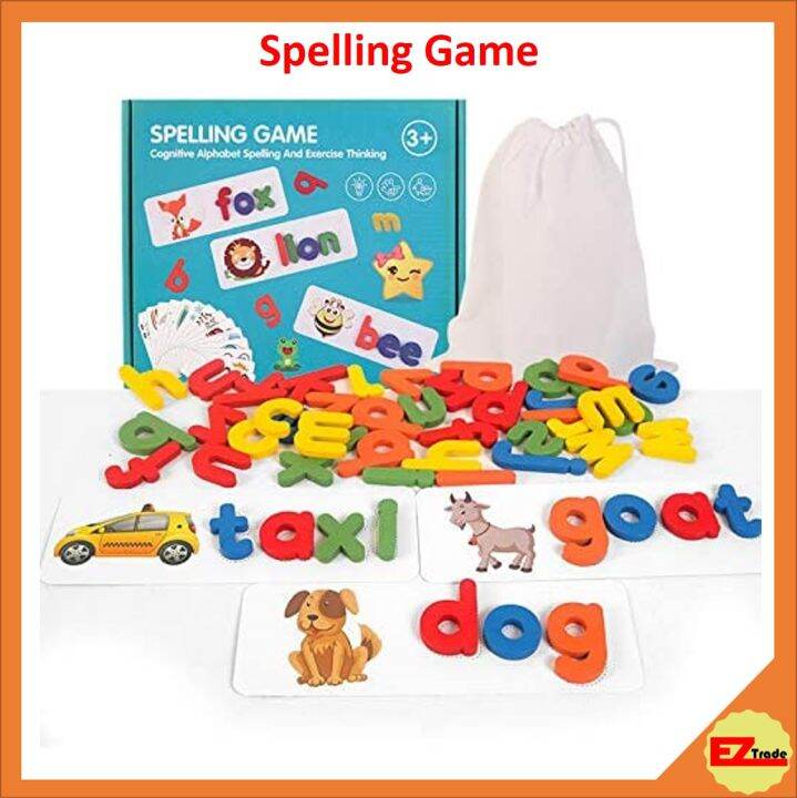 See and Spell Learning Wooden Toys, Matching Letter Spelling Game ...
