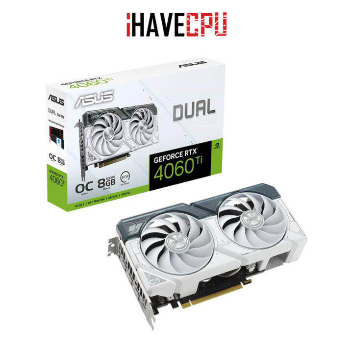 iHAVECPU VGA(การ์ดจอ) ASUS DUAL GEFORCE RTX 4060 TI WHITE OC EDITION - 8GB GDDR6 | Lazada.co.th