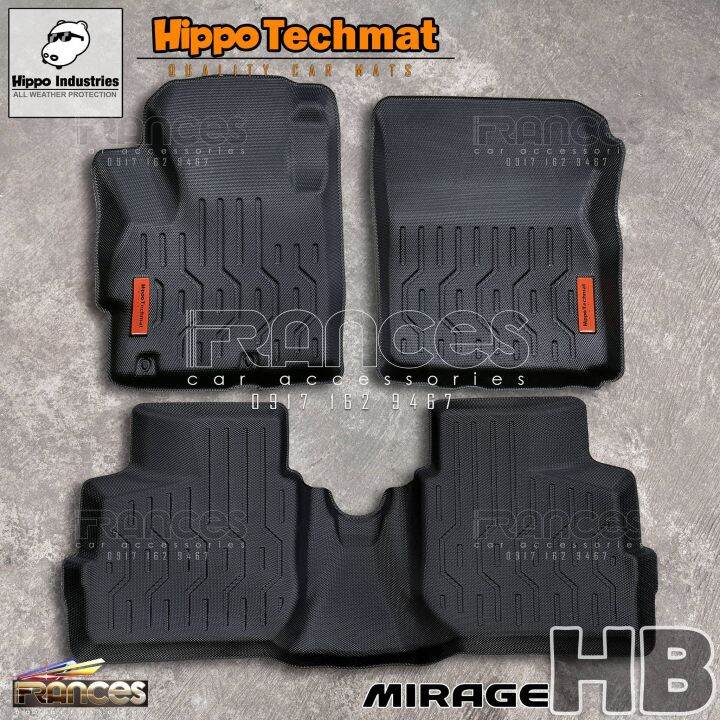 MIrage Hatchback GLX GLS 2012-2024 1st-2nd row Hippo Deep Dish Matting ...