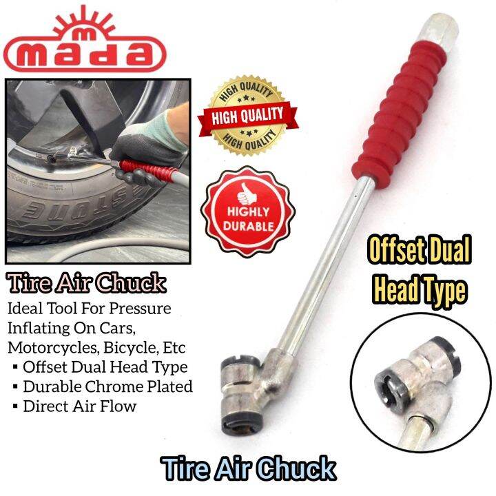 MADA Heavy Duty Offset Dual Head Tire Air Chuck Tyre For Automotive Car ...