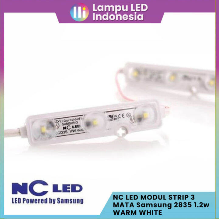 NC LED modul Samsung 2835 1.2w warm white Ori Led Strip 3 mata cembung ...