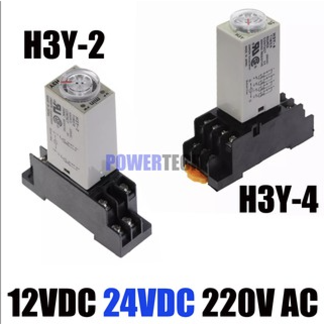 H3Y-4 Timer Relay AC 220V 0-60s Delay Timer 220VAC Time Relay with Base ...